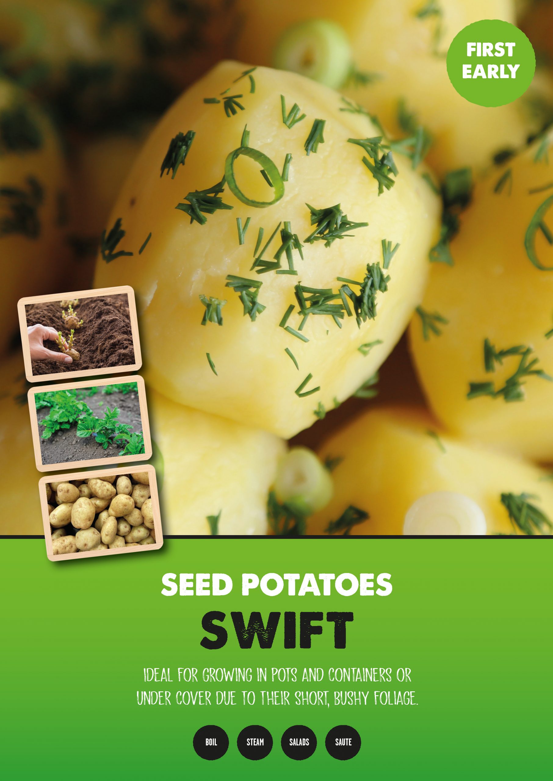 Seed Potato Swift – First Early 2kg net – Whilton Locks Garden Village